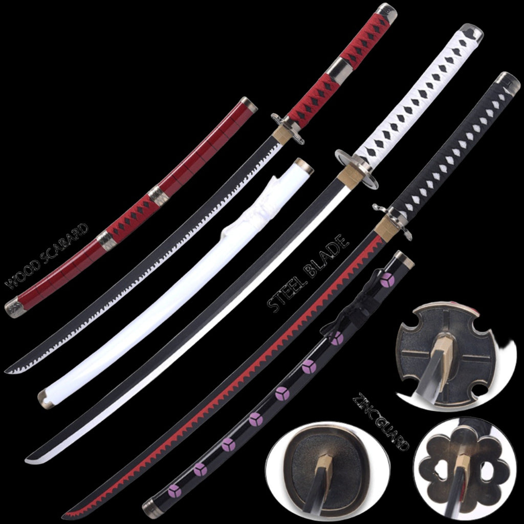 Roronoa Zoro Shusui and Yubashiri Sandai Kitetsu 3|piece Katana Set ...